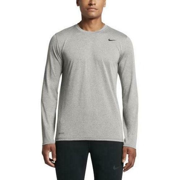 Nike | Shirts | Nike Mens Dri Fit Grey Athletic Fit Crew Neck Shir ...